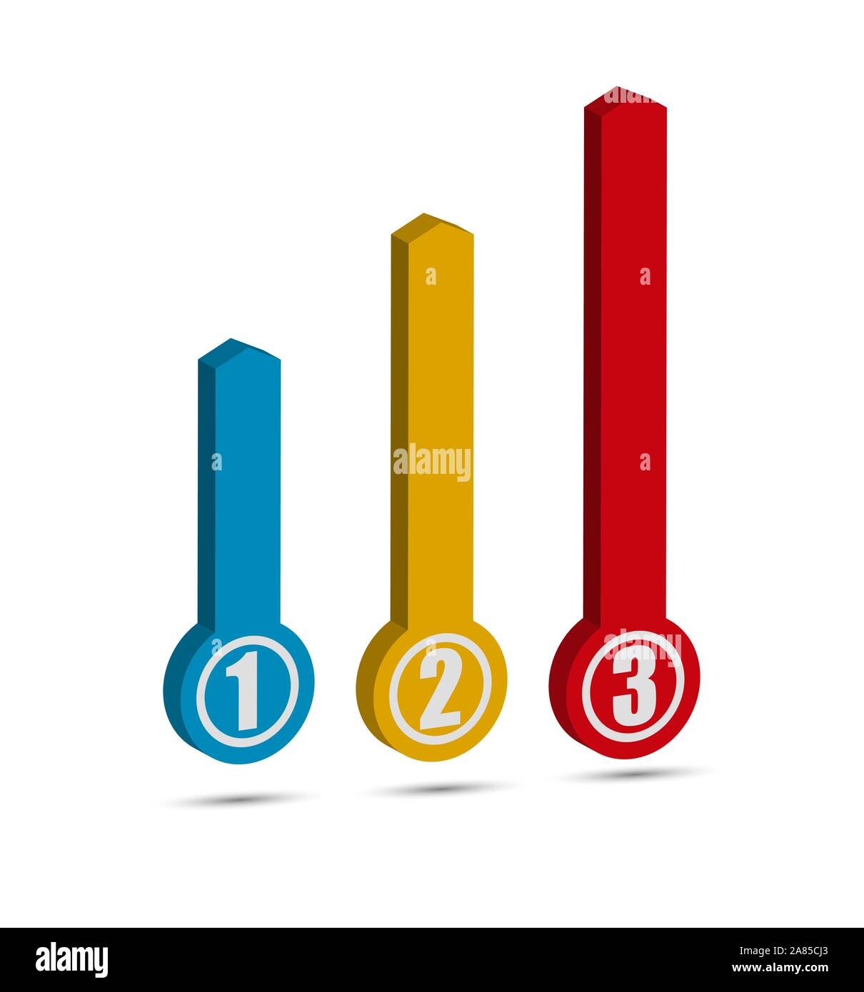Volume arrow with numbering to illustrate charts and graphs Stock ...
