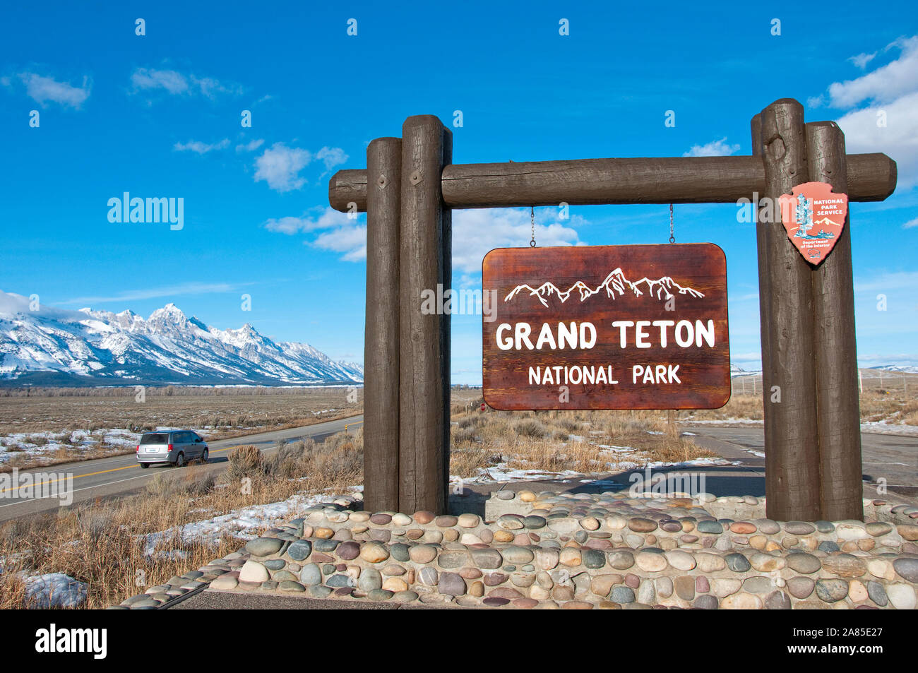 Grand Teton National Park National Park Service Sign Stock Photo - Alamy