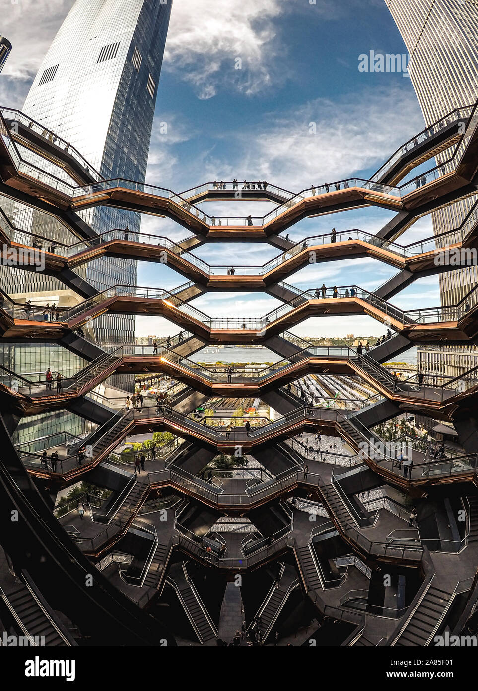 The inside of The Vessel structure in the Hudson Yards, NYC, USA Stock ...