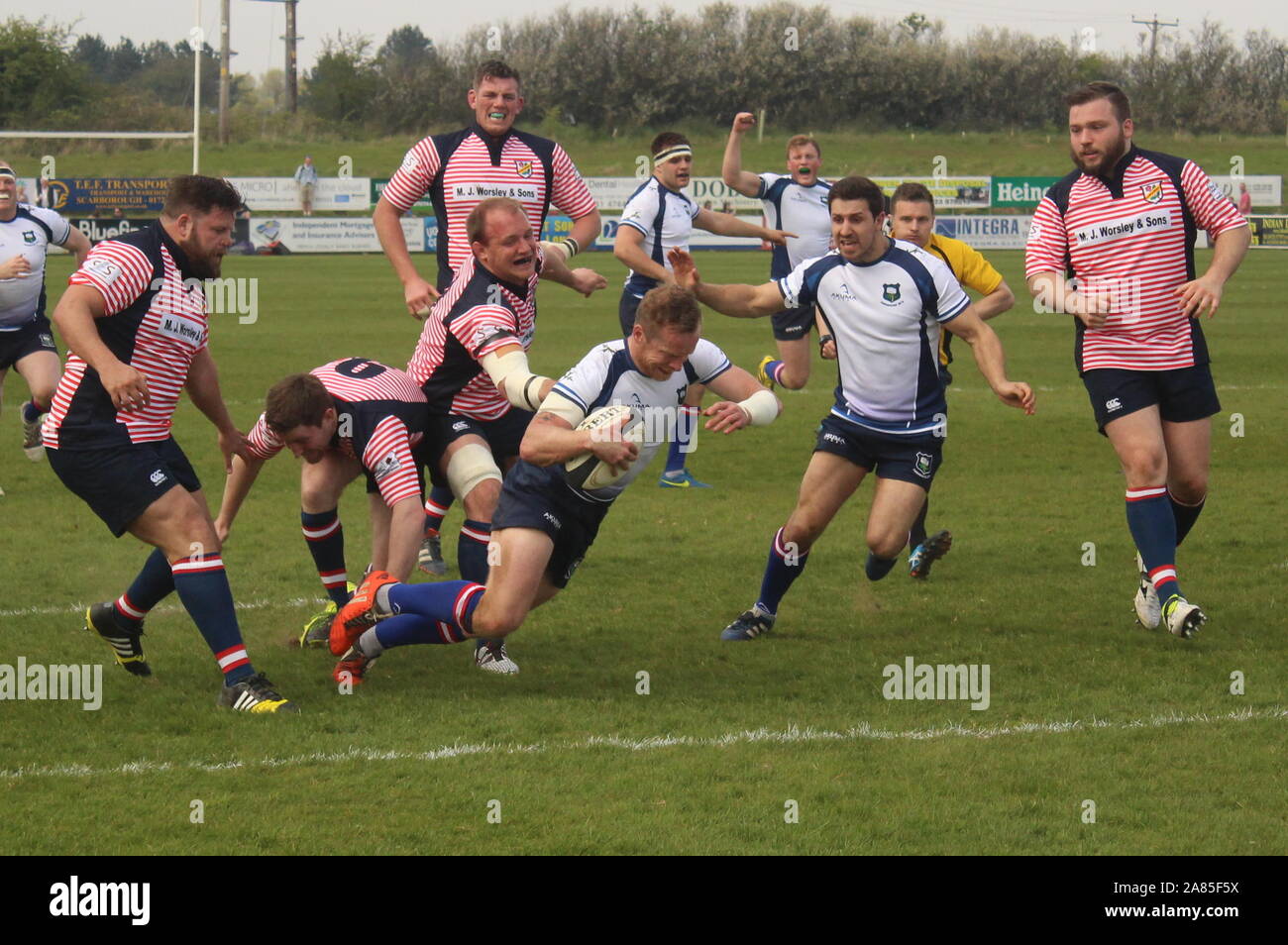Rugby player running with rugby ball hi-res stock photography and ...