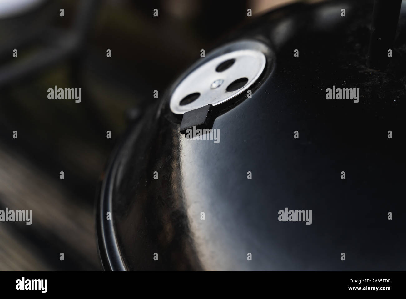 BBQ barbecue lid smoke summer hot Stock Photo - Alamy