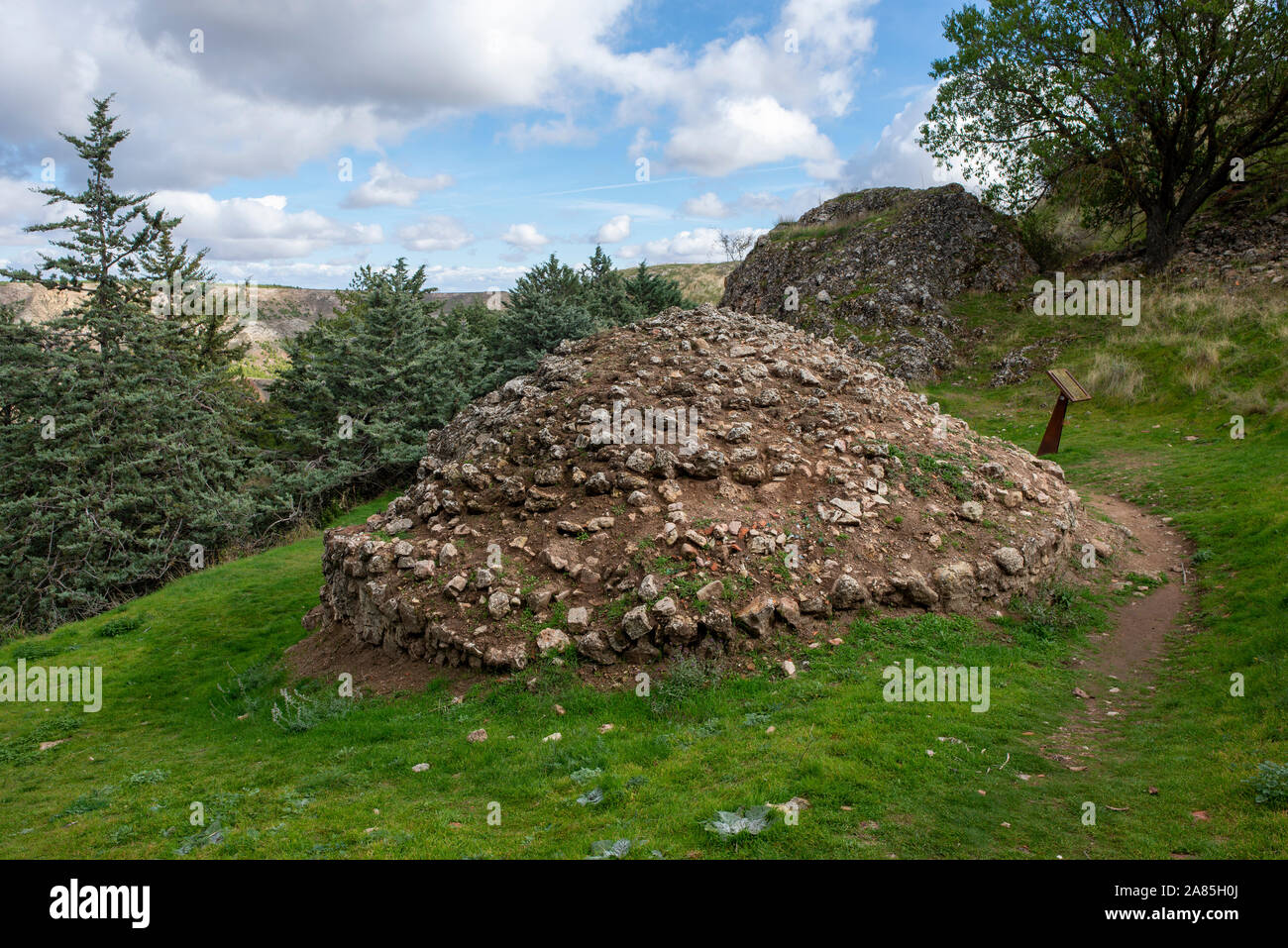 Old medieval refrigerator of Araba origin in Medinaceli, Spain Stock ...