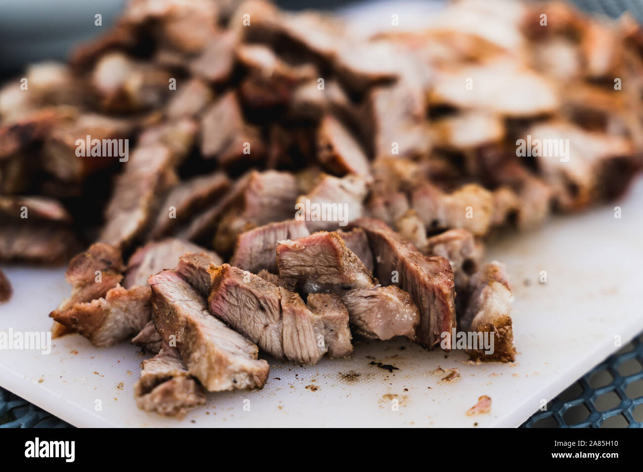 BBQ Selection of chopped meat salsa salad Stock Photo - Alamy