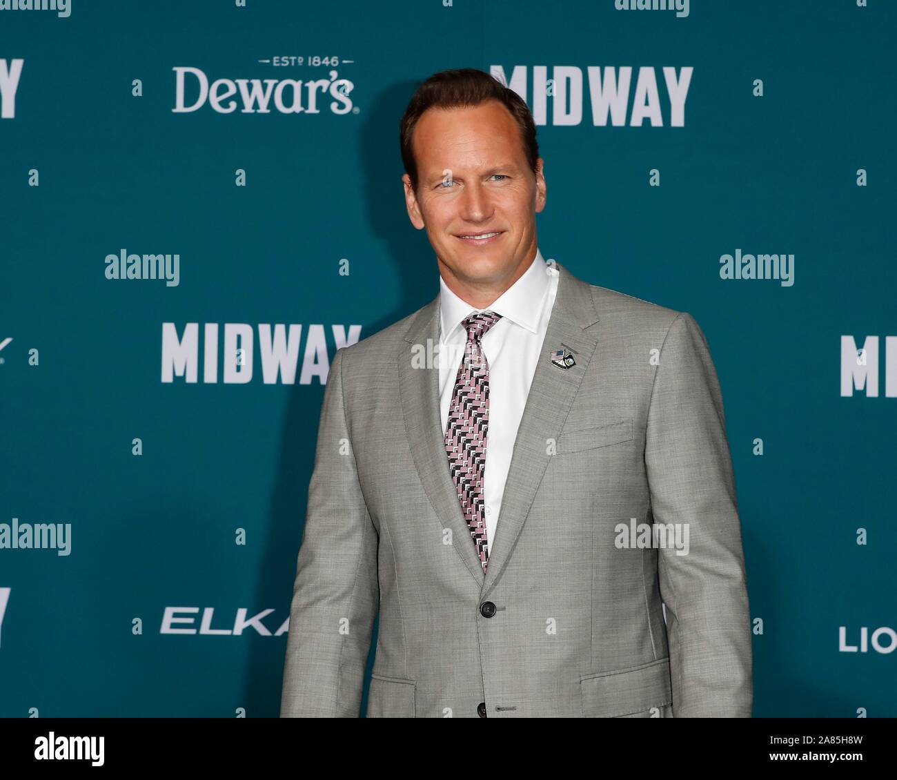 Los Angeles, CA. 5th Nov, 2019. Patrick Wilson at arrivals for MIDWAY ...