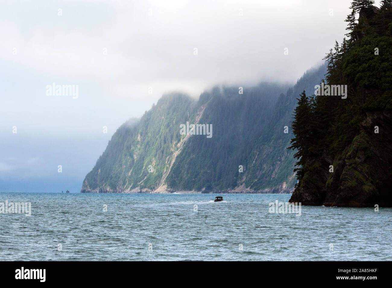 A landscape view of Kenai Fjords National Park in Alaska in the Kenai ...