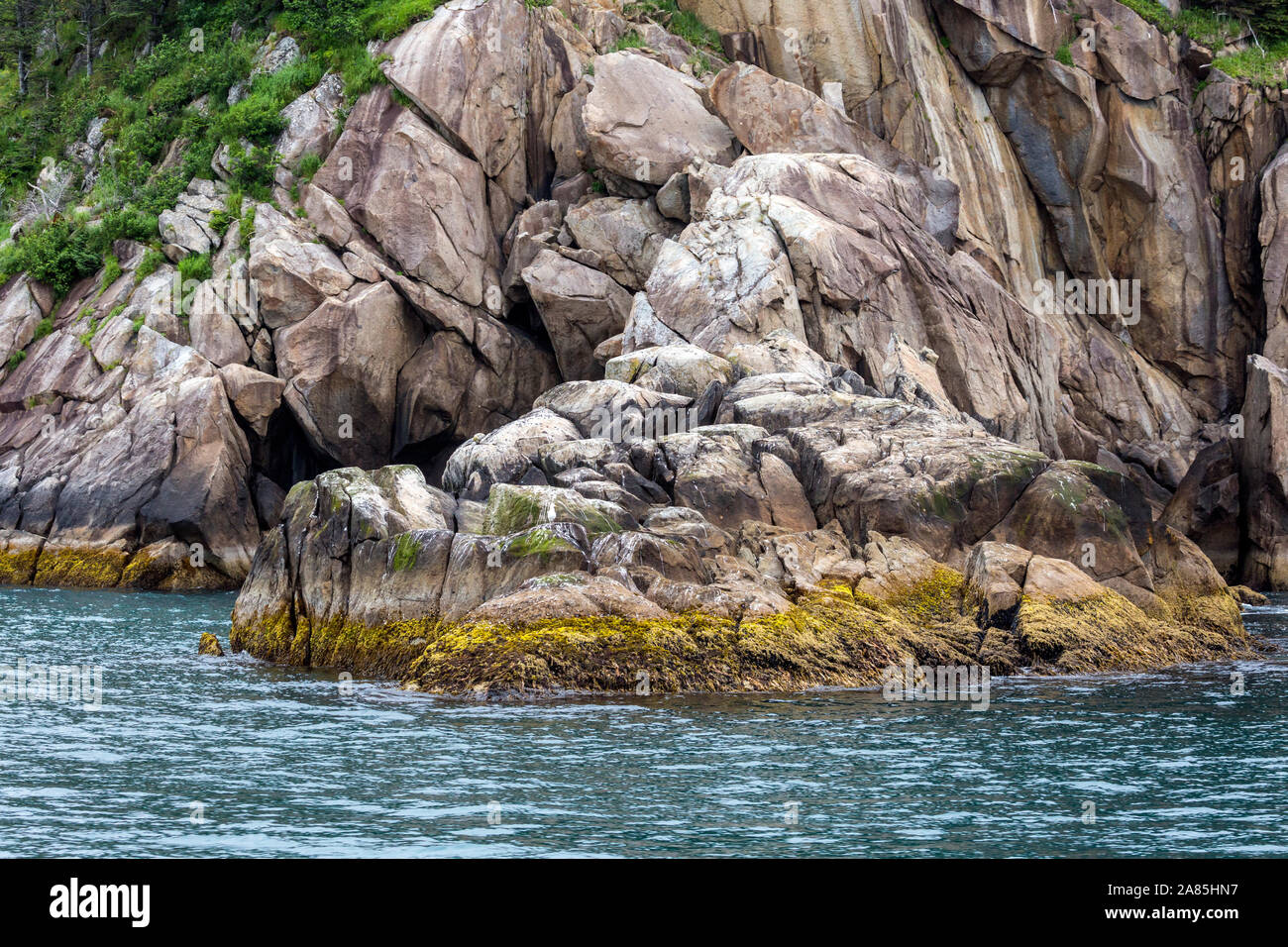 A landscape view of Kenai Fjords National Park in Alaska in the Kenai ...