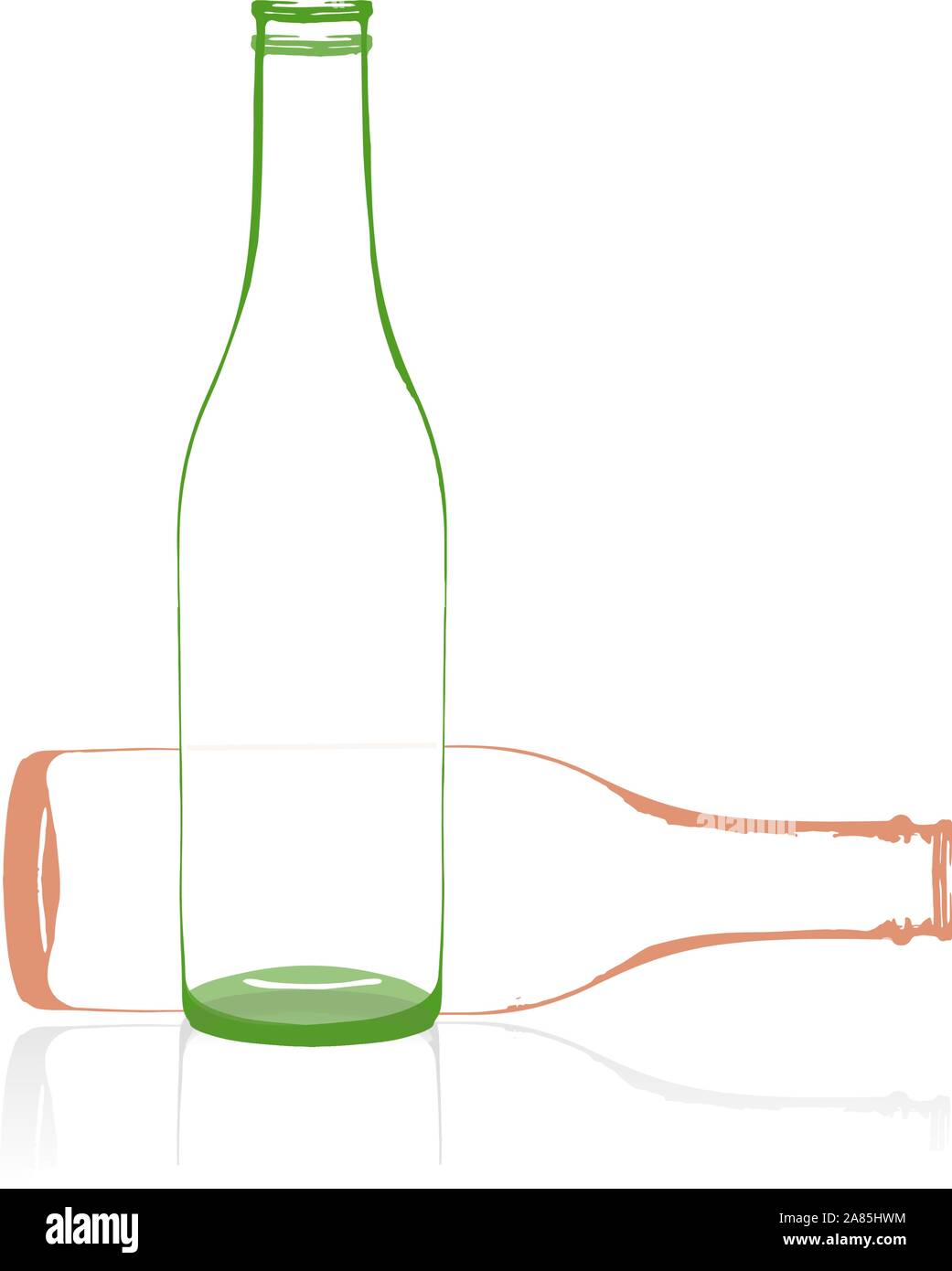 Empty glass bottles wine Stock Vector Images - Alamy