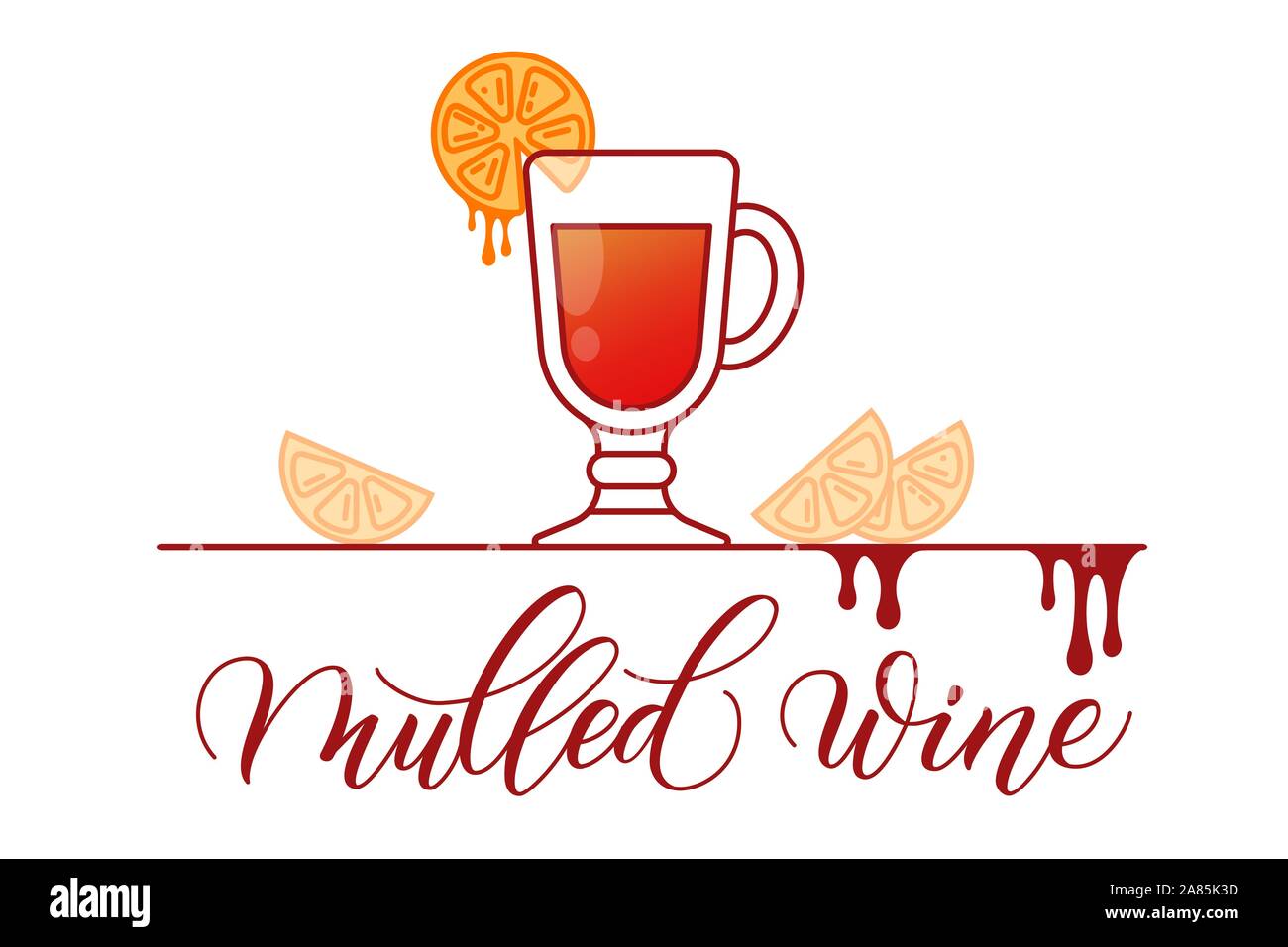 White wine orange slice Stock Vector Images - Alamy