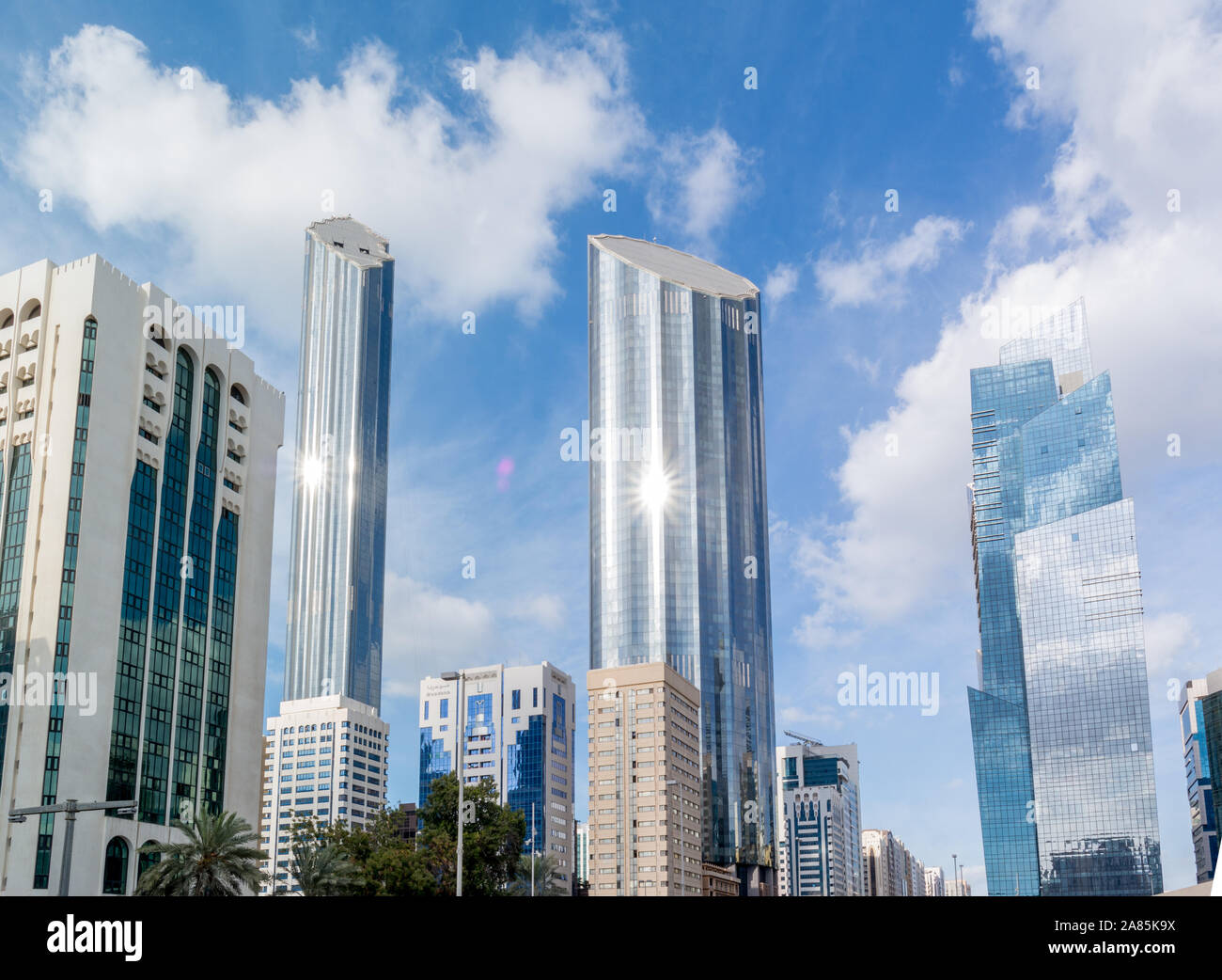 Modern city architecture design | Famous skyscrapers of Abu Dhabi city ...
