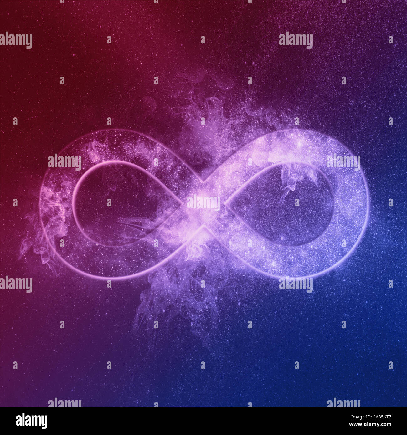 Infinity symbol or sign Red Blue. Abstract night sky background Stock ...