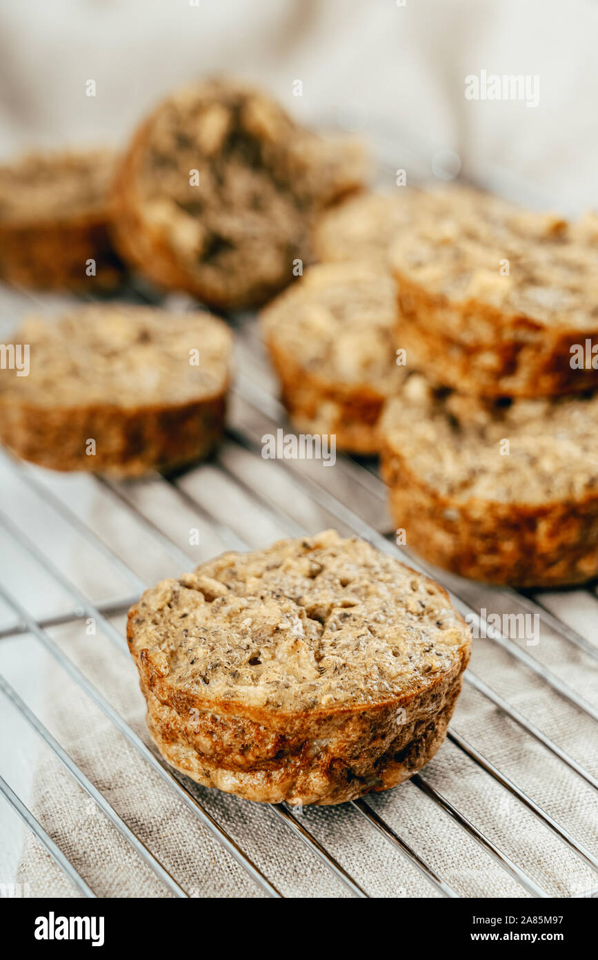 Pear, Cinnamon And Walnut Mini Breakfast Bites Stock Photo - Alamy