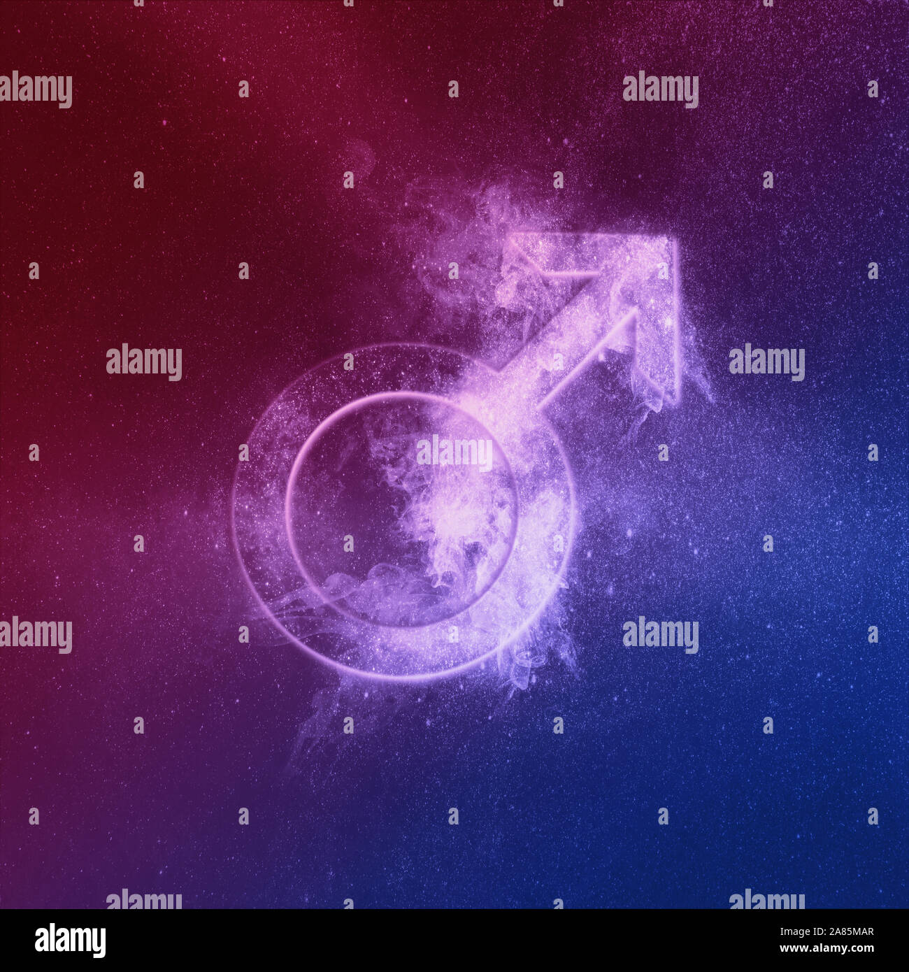 Planet Mars Symbol Red Blue. Mars sign. Abstract night sky background ...