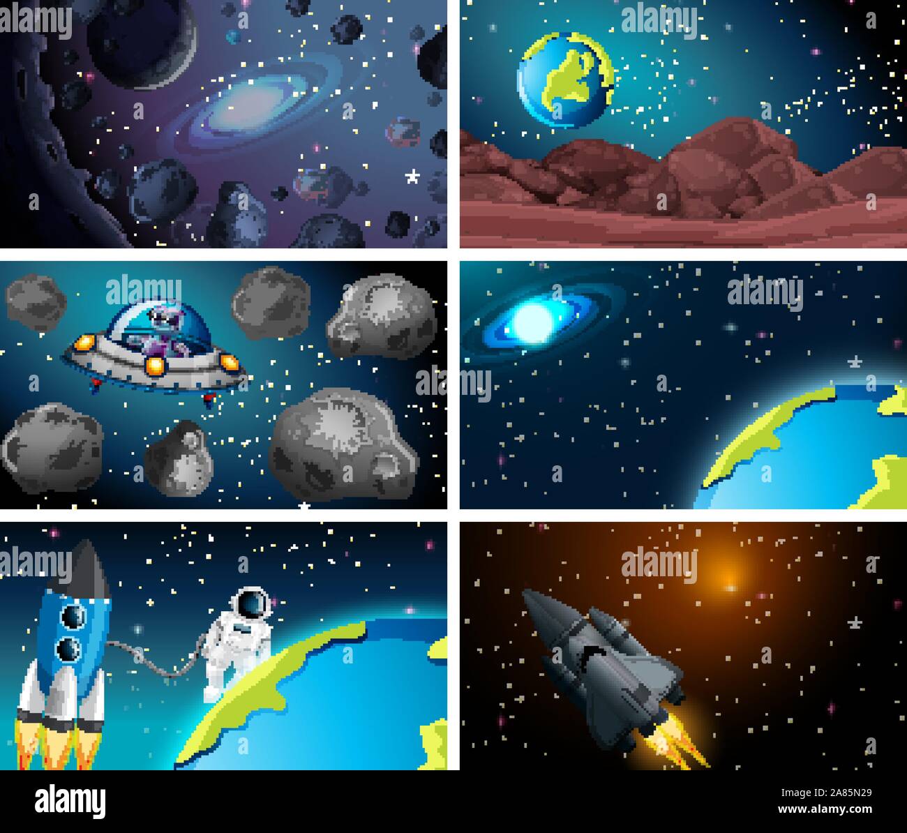 Set of space backgrounds illustration Stock Vector Image & Art - Alamy