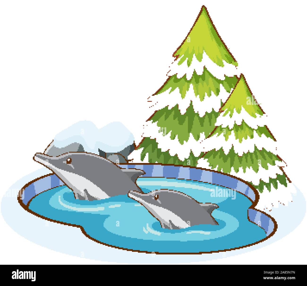 Winter the dolphin Stock Vector Images - Alamy