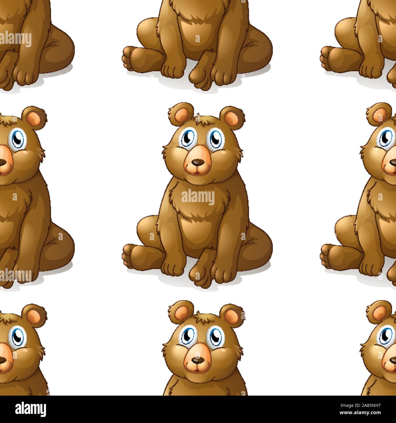 Seamless pattern tile cartoon with bear illustration Stock Vector Image ...