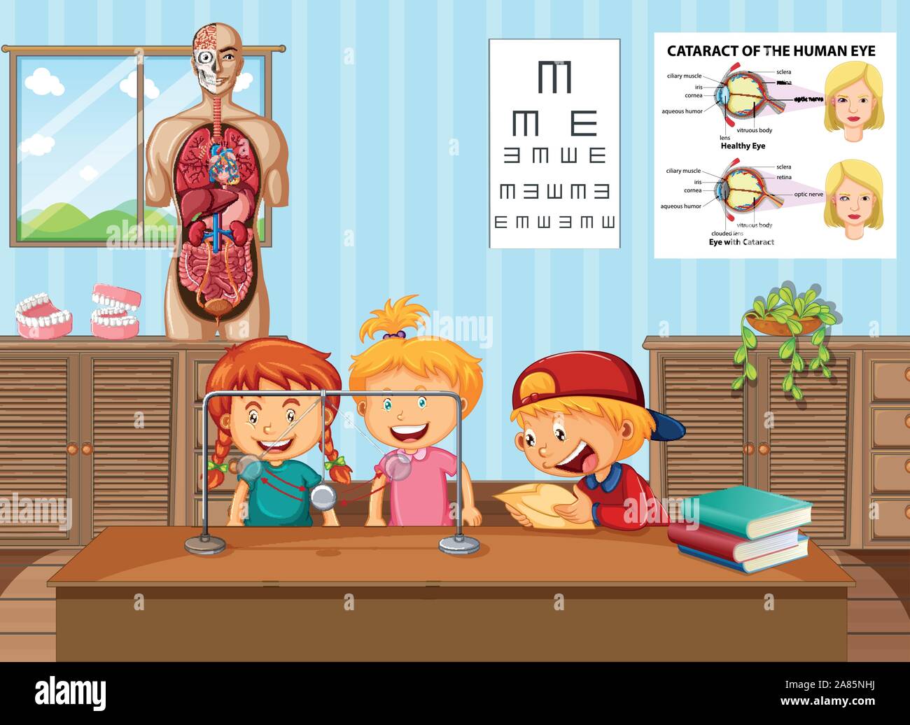 Kids learning science in lab illustration Stock Vector Image & Art - Alamy