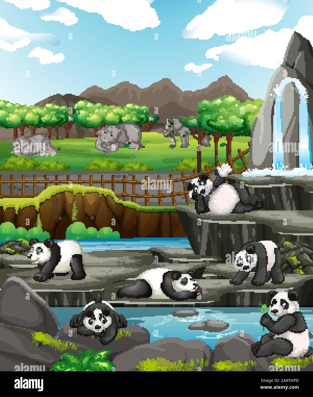 Panda waterfall hi-res stock photography and images - Alamy