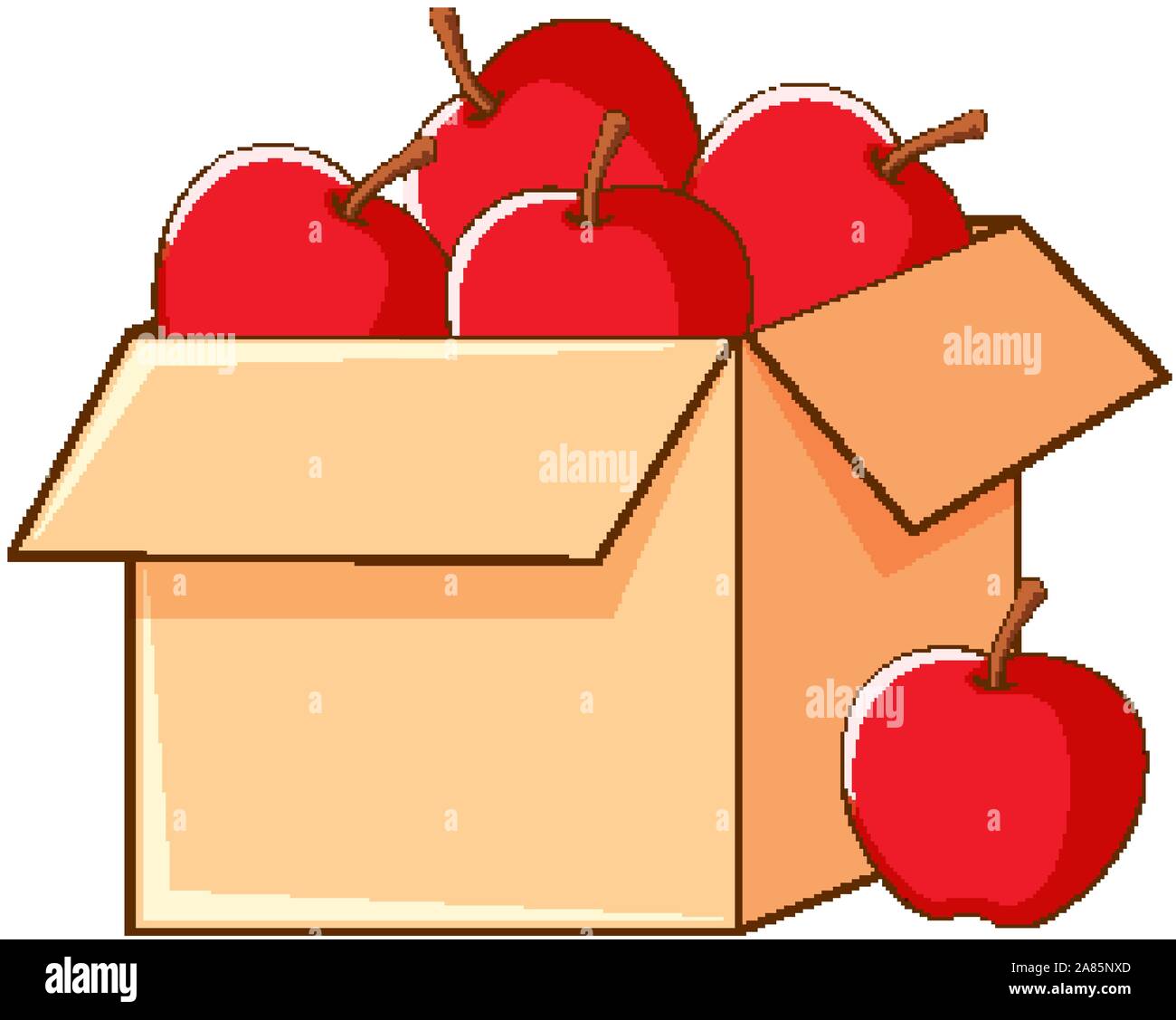 Box of red apples on white background illustration Stock Vector Image ...