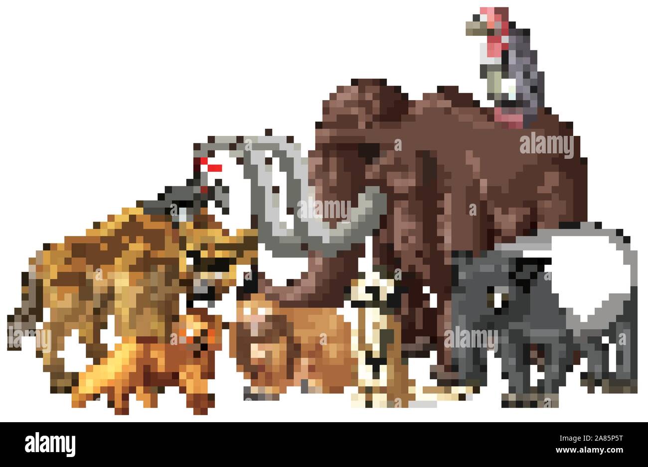 Isolated picture of many wild animals illustration Stock Vector Image ...