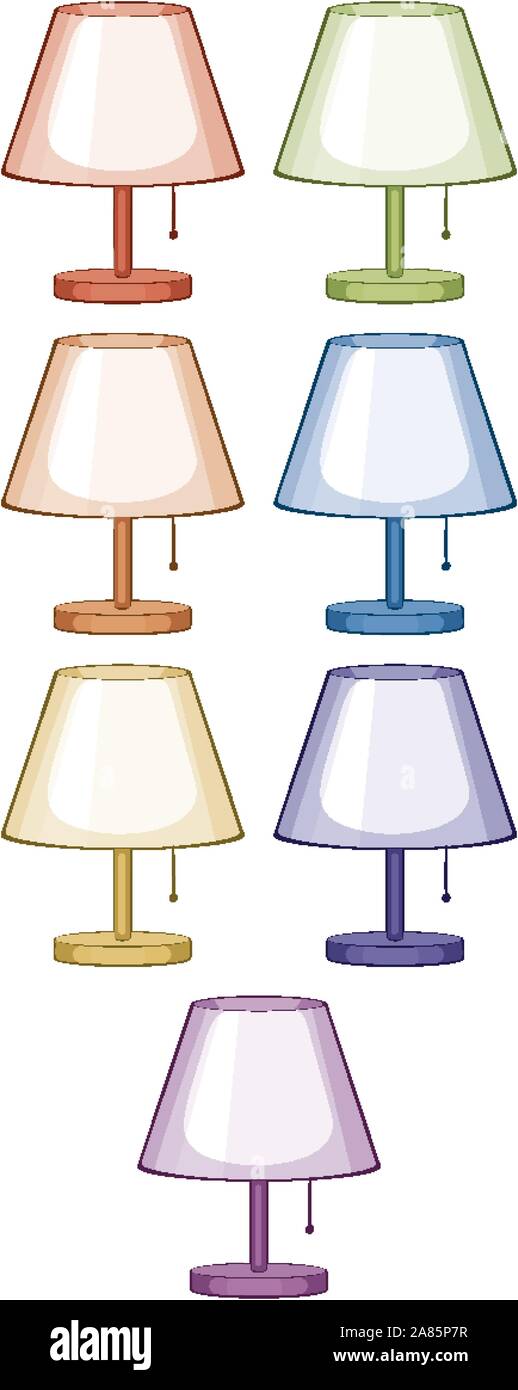 Isolated set of colorful lamps illustration Stock Vector Image & Art ...