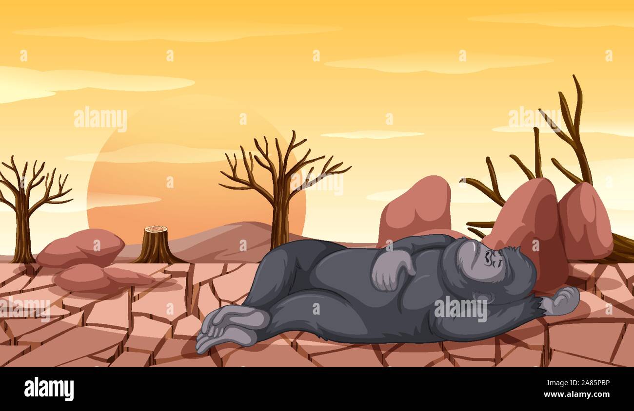 Deforestation scene with dying monkey illustration Stock Vector Image ... Deforestation scene with dying monkey illustration Stock Vector Image ...