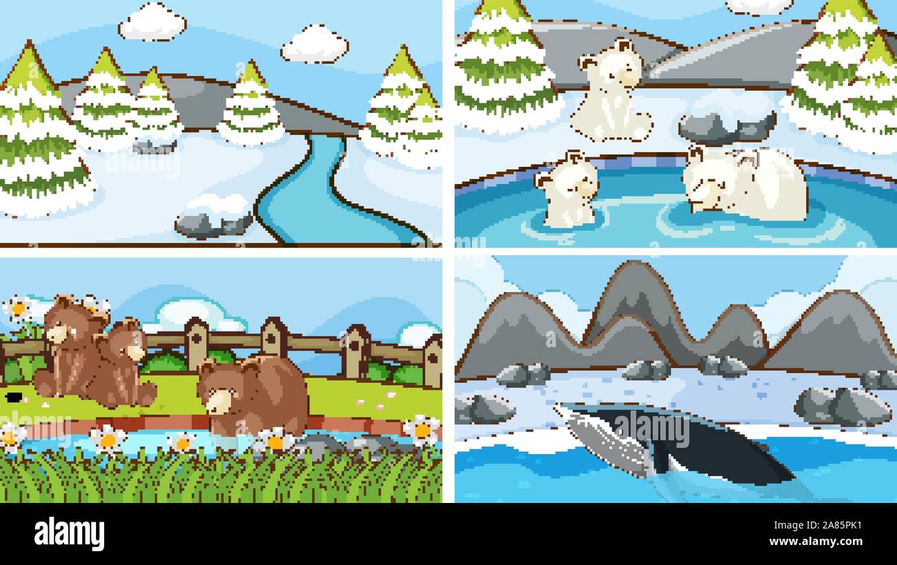 Background scenes of animals in the wild illustration Stock Vector ...