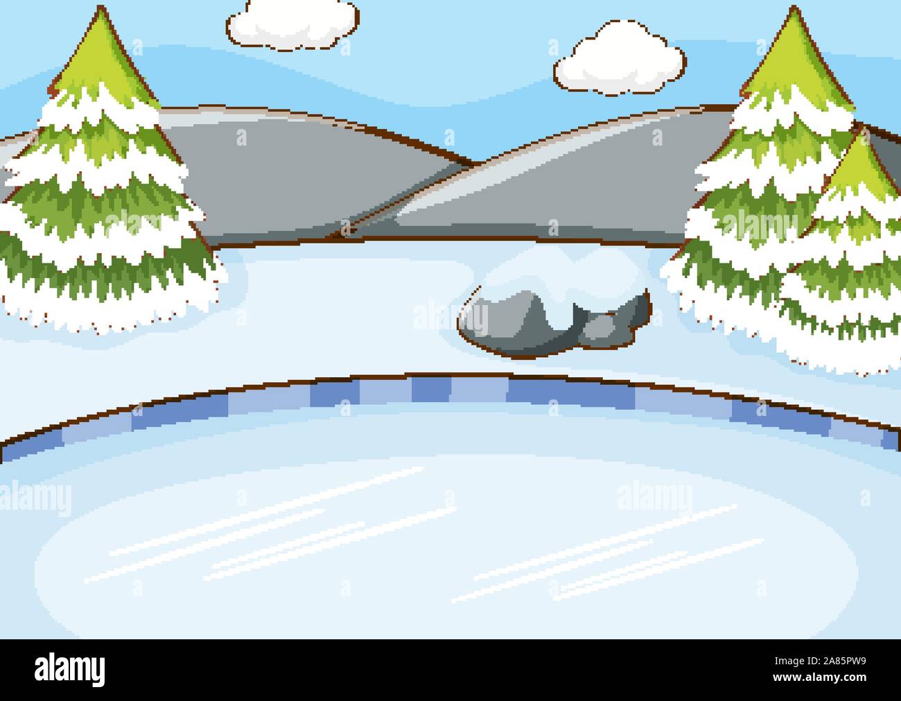 Background scene with snow in the field illustration Stock Vector Image ...