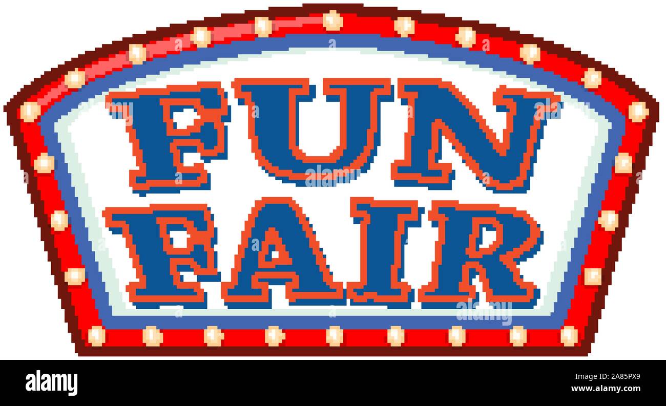 Sign template at fun fair illustration Stock Vector Image & Art - Alamy