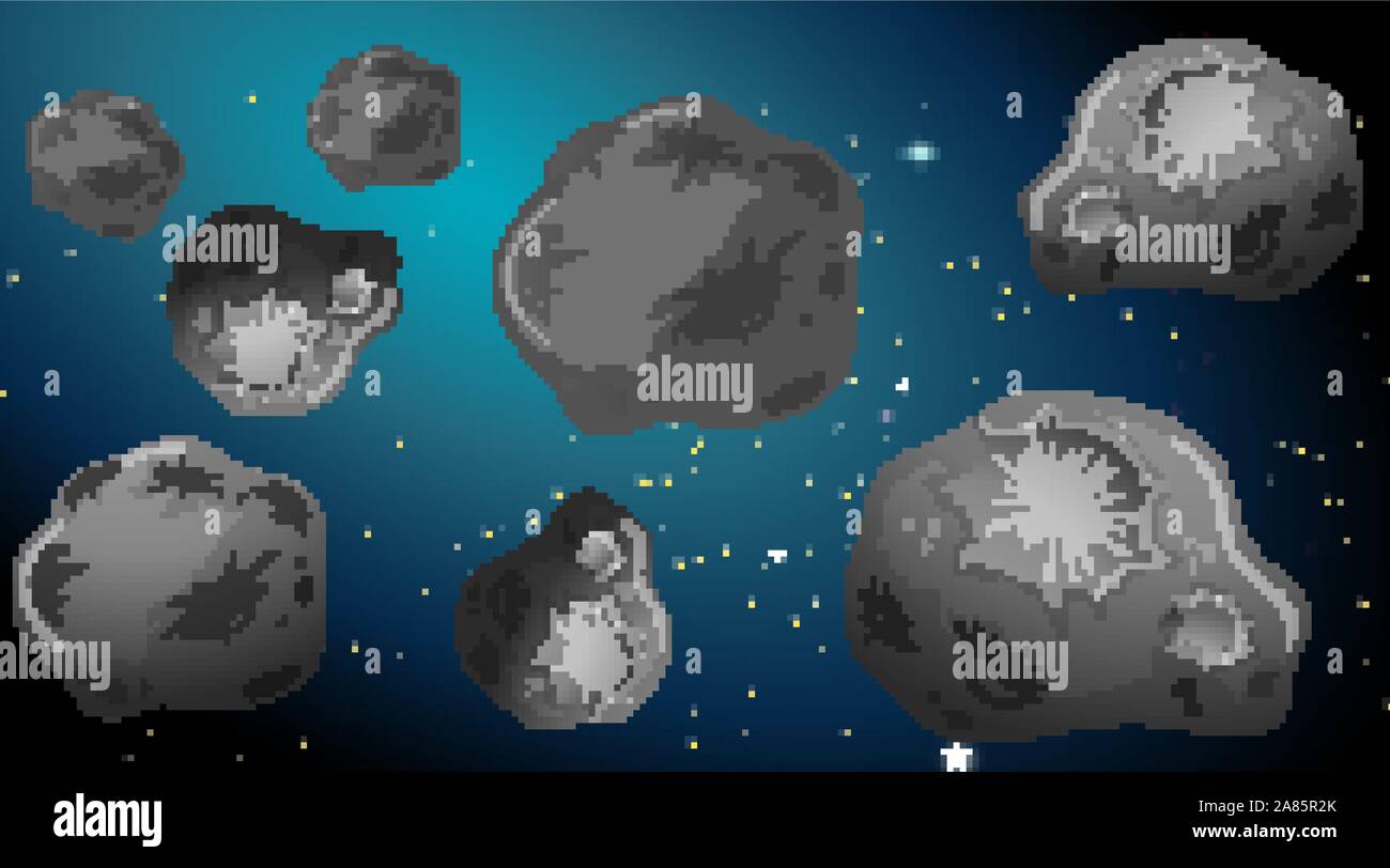 Asteroid space background scene illustration Stock Vector Image & Art ...