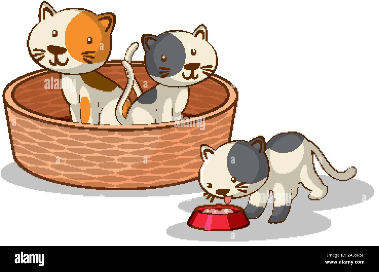 Three cats on white background illustration Stock Vector Image & Art ...