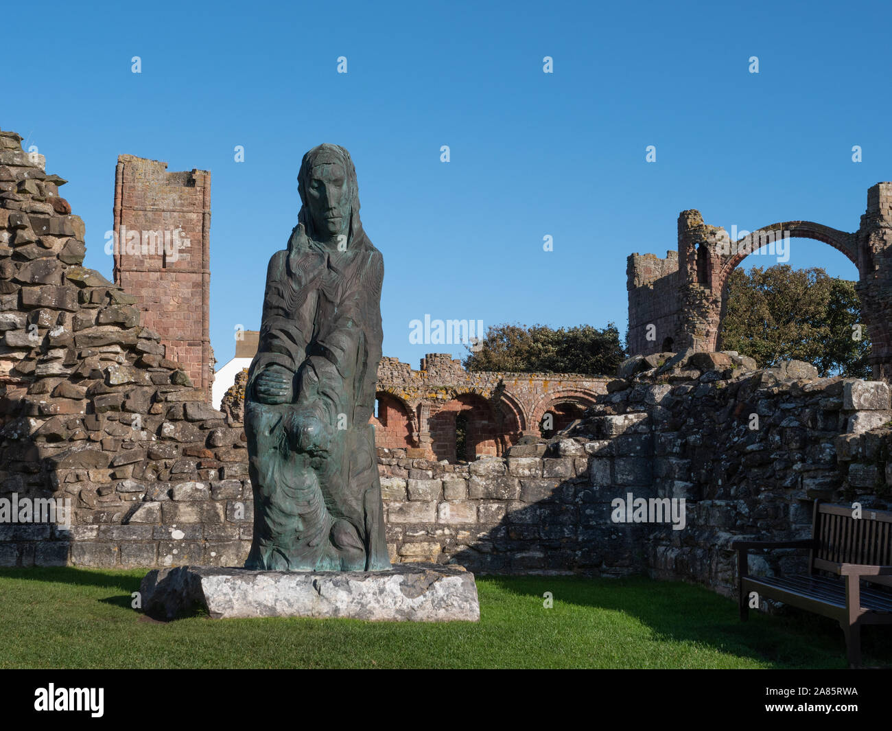 Lindisfarne Priory on Holy Island (Lindisfarne), Northumberland, UK ...