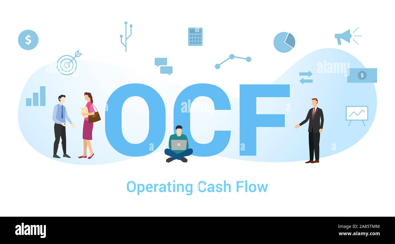 ocf concept with big word or text and team people with modern flat ...