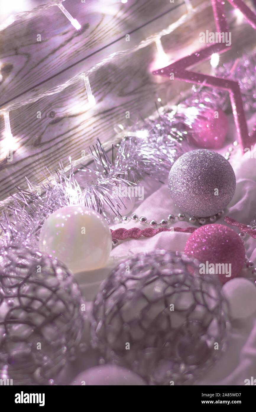 christmas ornaments with lights Stock Photo - Alamy