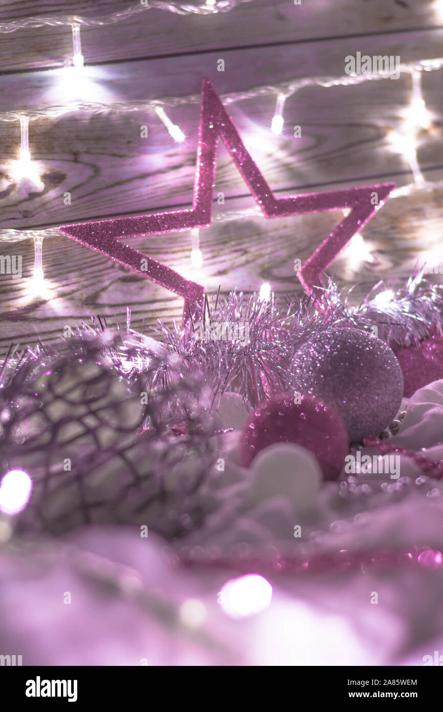 christmas ornaments with lights Stock Photo - Alamy