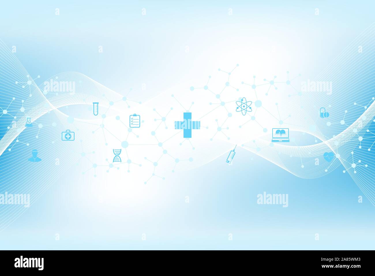Abstract health care banner template with flat icons. Healthcare ...