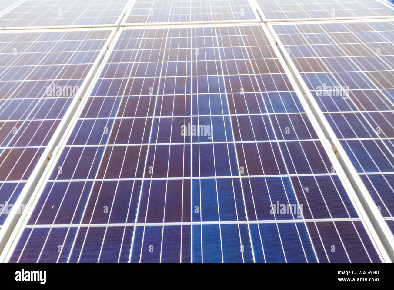 Background or texture of blue solar panels in sunlight Stock Photo - Alamy