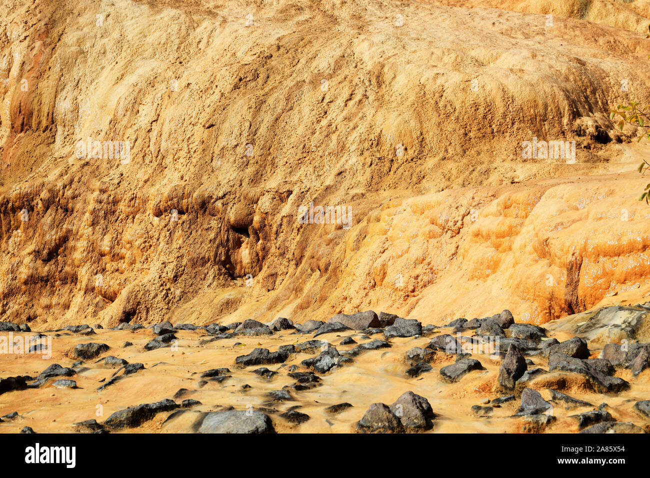 Travertines of Jvari Pass in Kazbegi National Park, Georgia Stock Photo ...