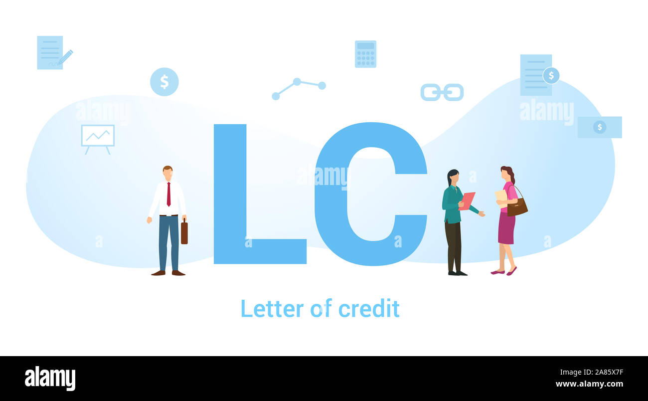 lc limited company concept with big word or text and team people with ...