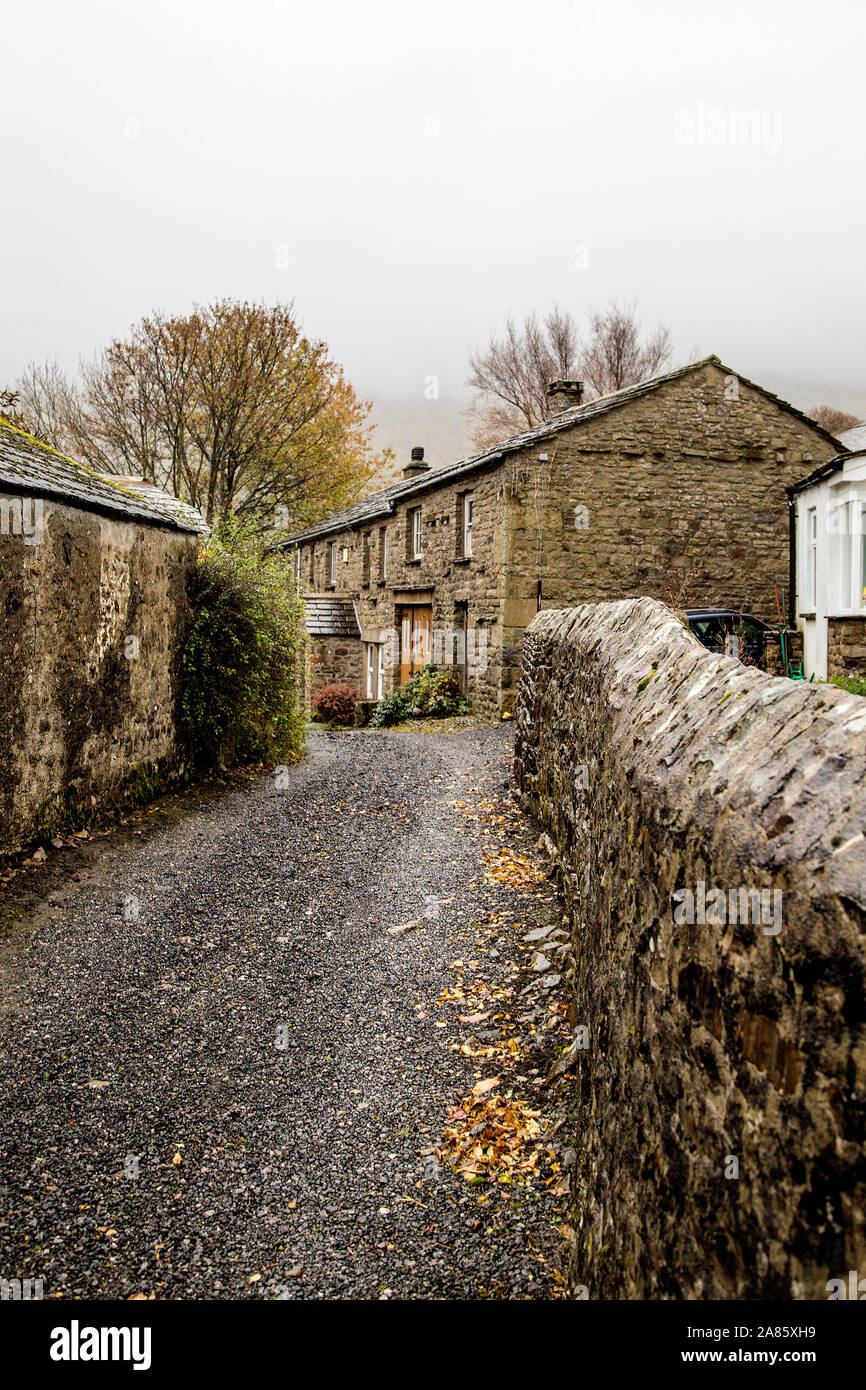 A view of a street in Dent, Dentdale, North Yorkshire National Park, UK ...
