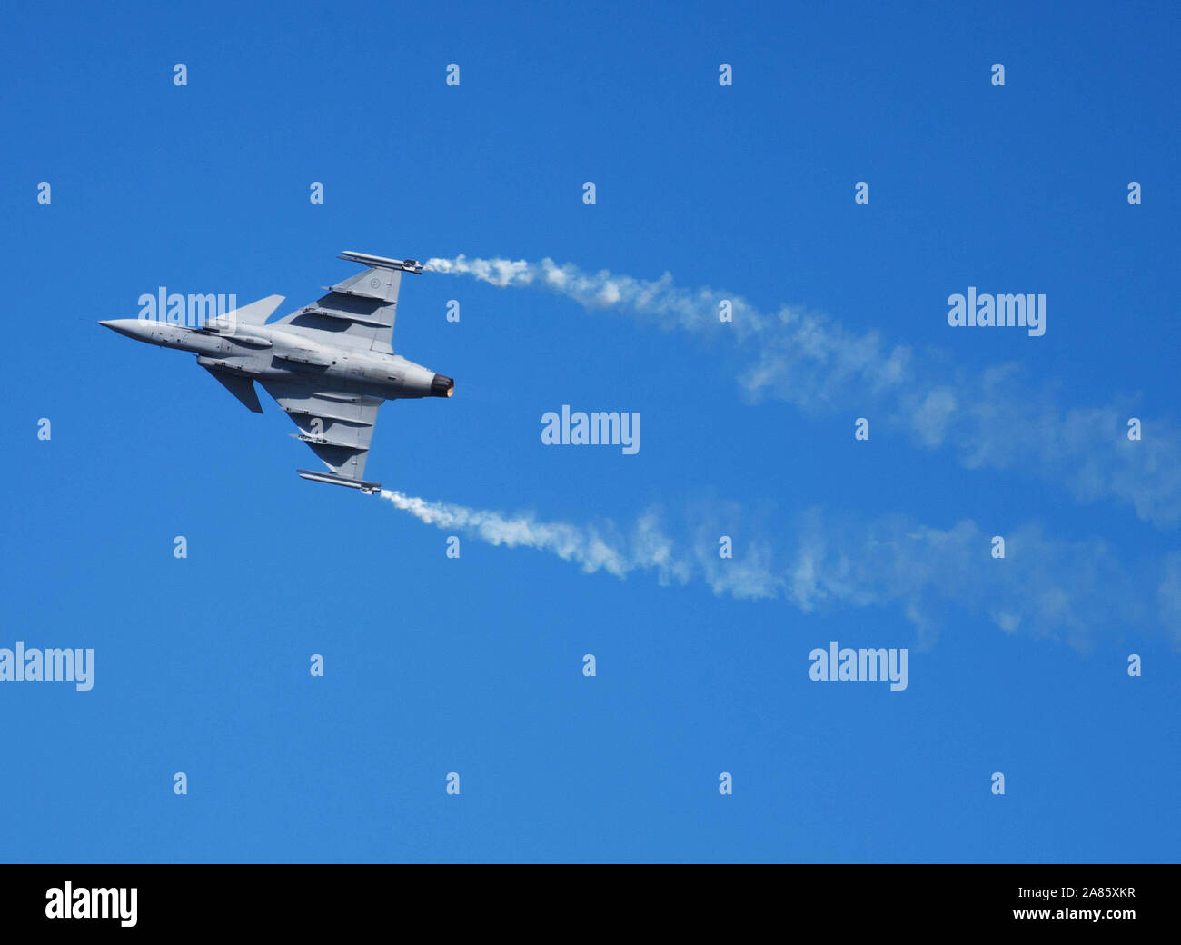 Flight show with Jas 39 Gripen at Linköping Airport. The Saab JAS 39 ...