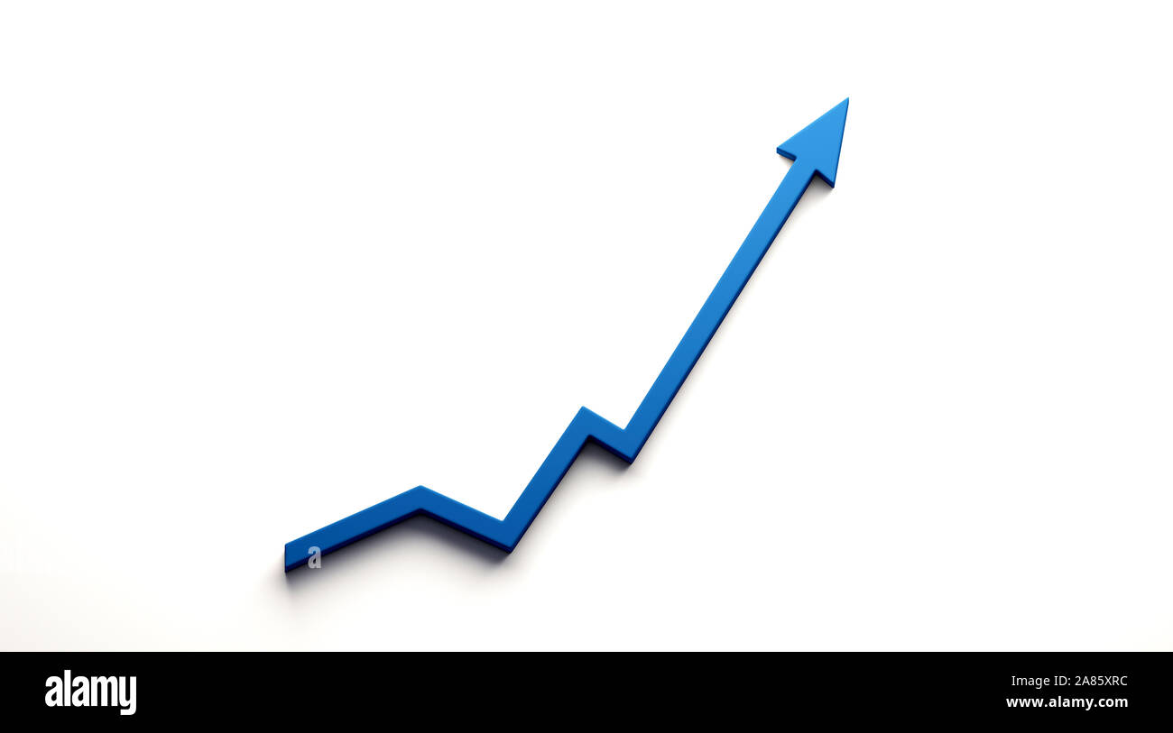 Finance Graph Arrow of Improvement. Success Background 3D Render ...