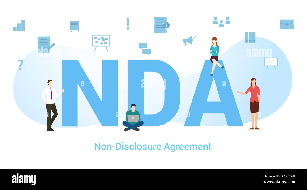 nda non disclosure agreement concept with big word or text and team ...