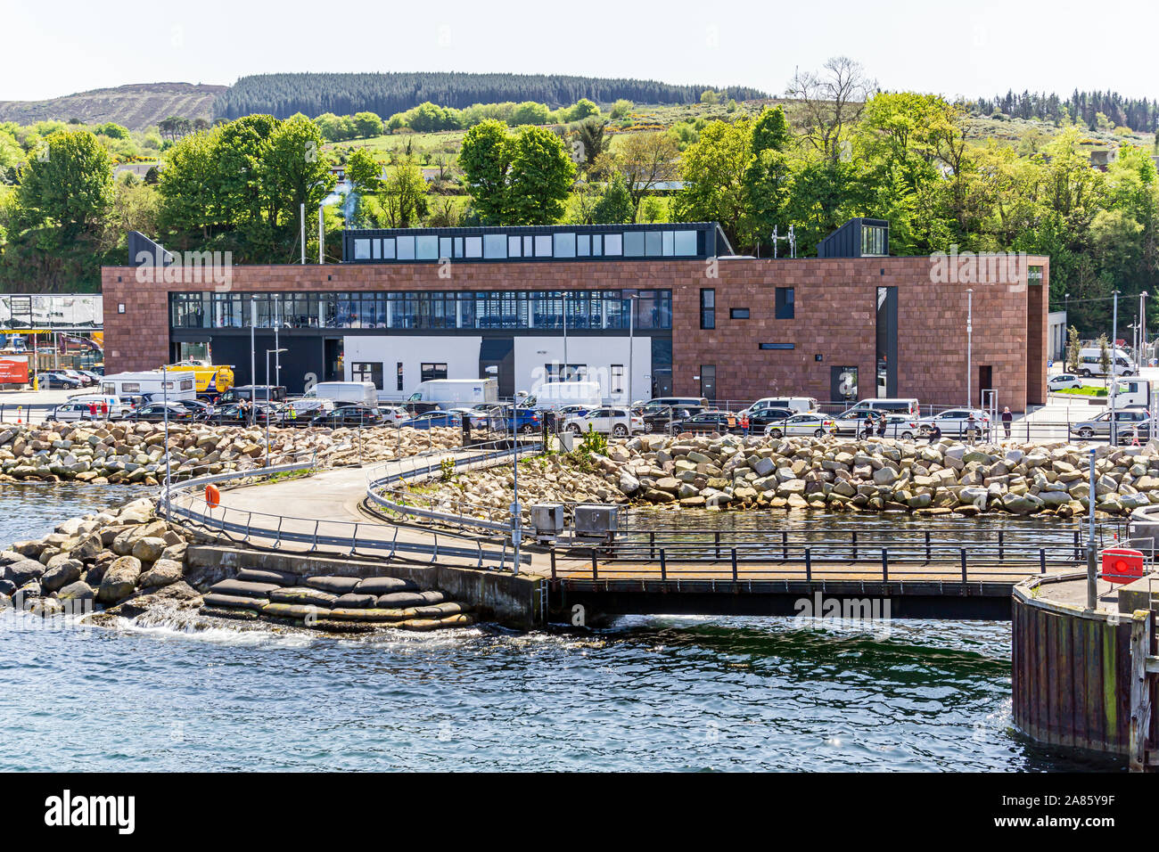 Caledonian MacBrayne new ferry terminal in Brodick Arran Scotland UK ...