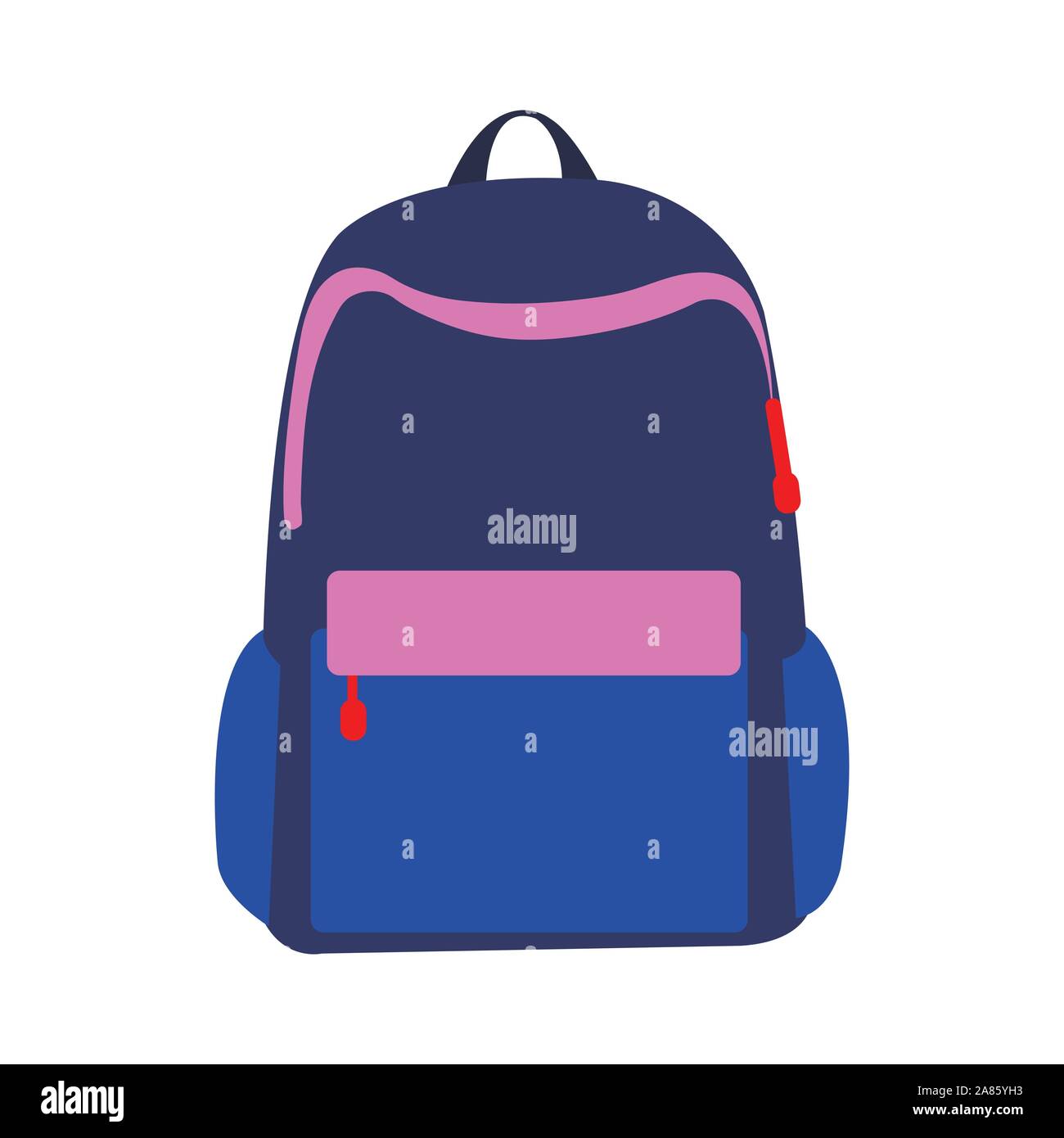 Simple blue purple and pink backpack on white Stock Vector Image & Art ...