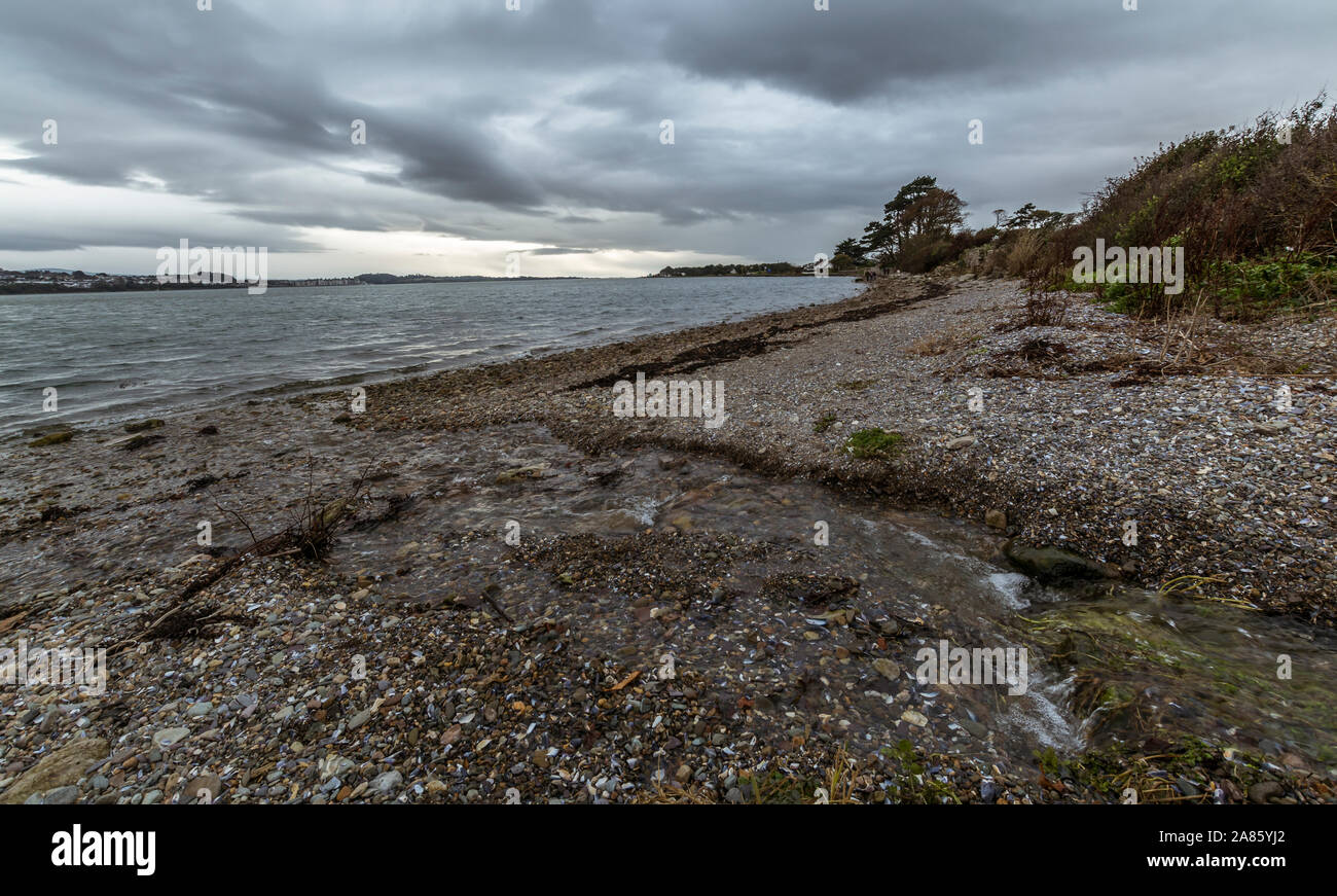 Autumn view across the Menai Strait, from Brynsiencyn on the Isle of ...