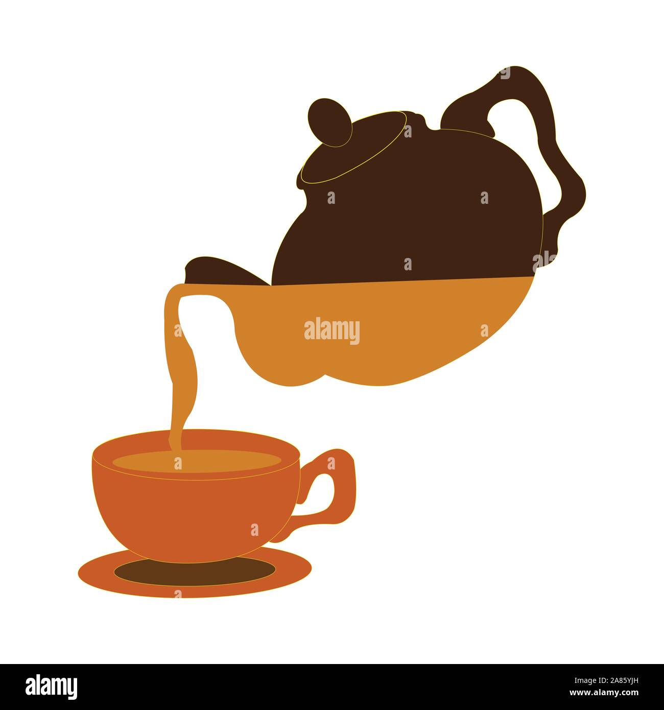 Teapot spout pouring white background Stock Vector Images - Alamy