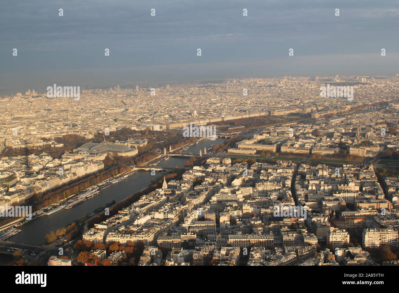 Paris aerial view from Eiffel Tower Stock Photo - Alamy