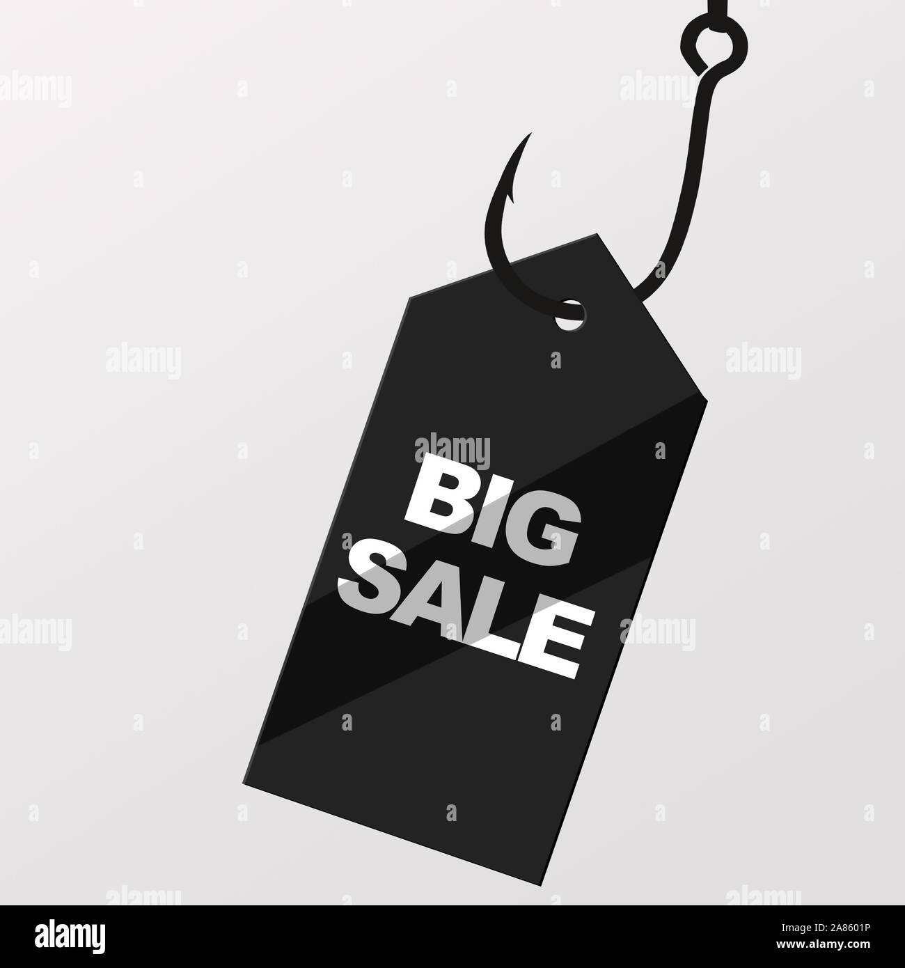 Price tag label with big sale inscription hanging on hook Stock Photo ...