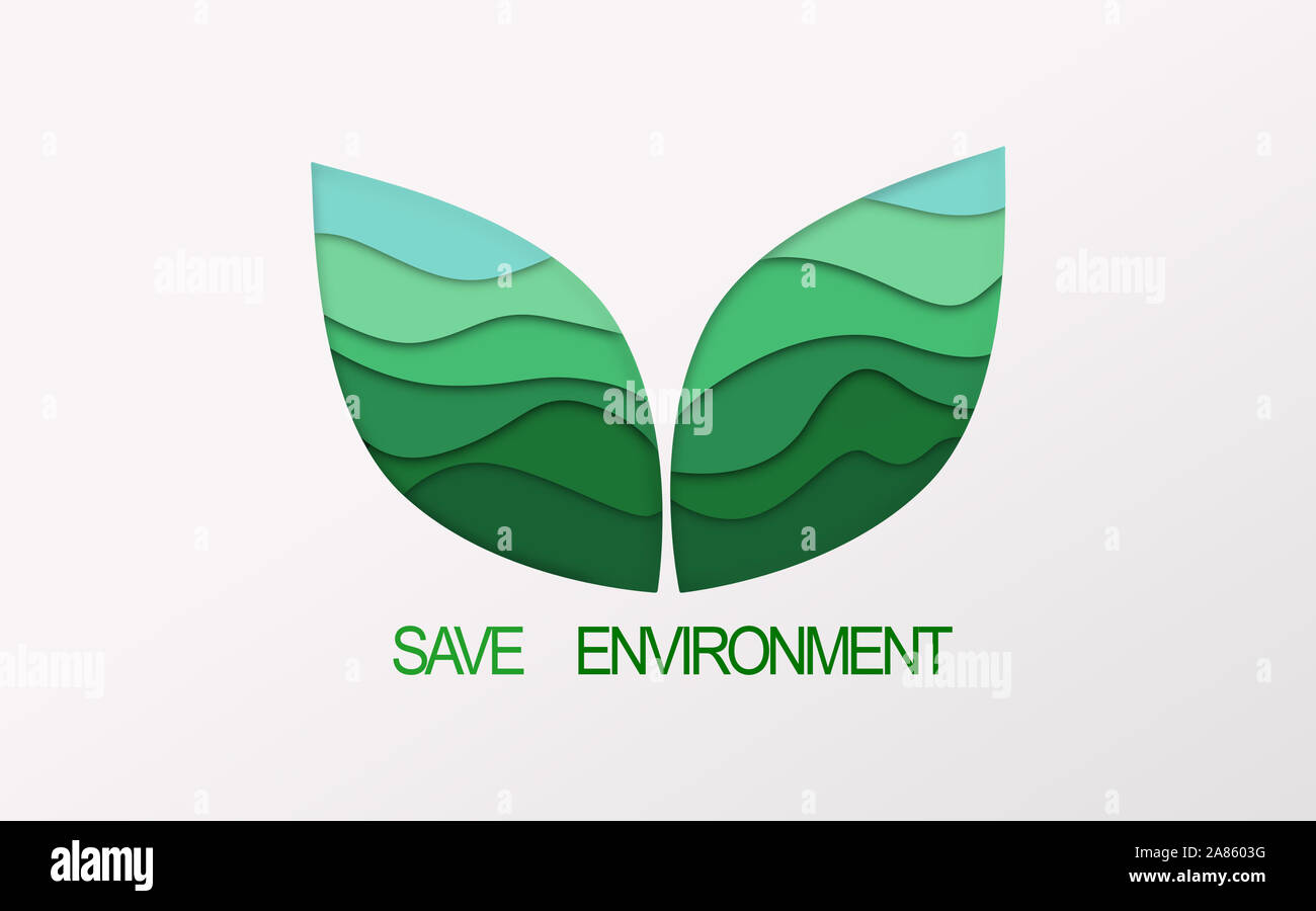 Creative paper composition with text save environment Stock Photo - Alamy