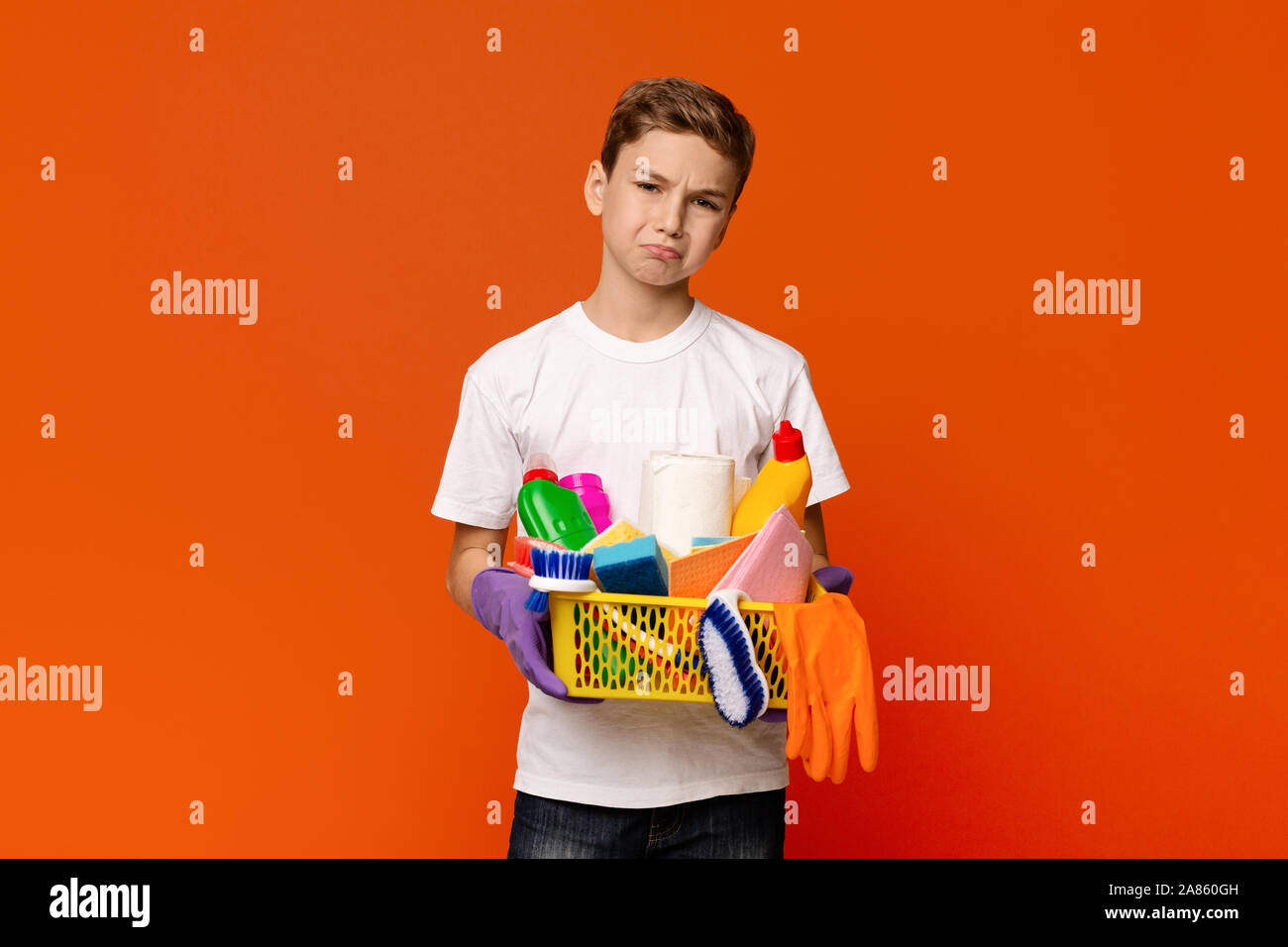 Boy cleaning house hi-res stock photography and images - Alamy